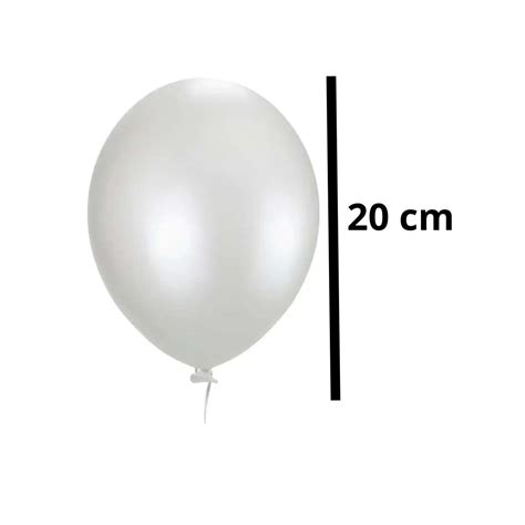 Balão Branco Perolizado Tamanho 8 Happy Day C25 Unidades