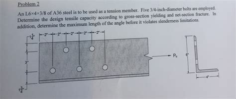 Solved Problem 2 An L6x4x38 Of A36 Steel Is To Be Used As A