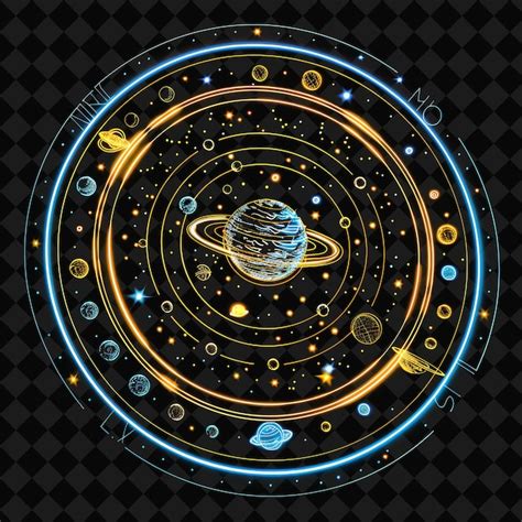 A Circle Of Stars With A Picture Of A Planet On It Premium Ai Generated Psd