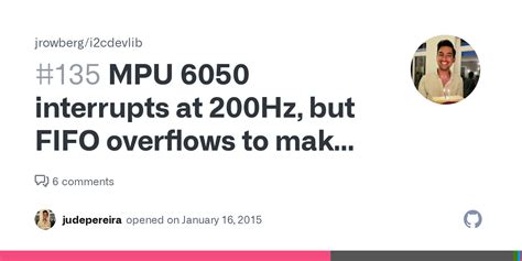 mpu 6050 interrupts at 200hz but fifo overflows to make it 160hz