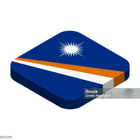 Ilustración De Bandera Vectorial Isométrica Cuadrada Redondeada De Las