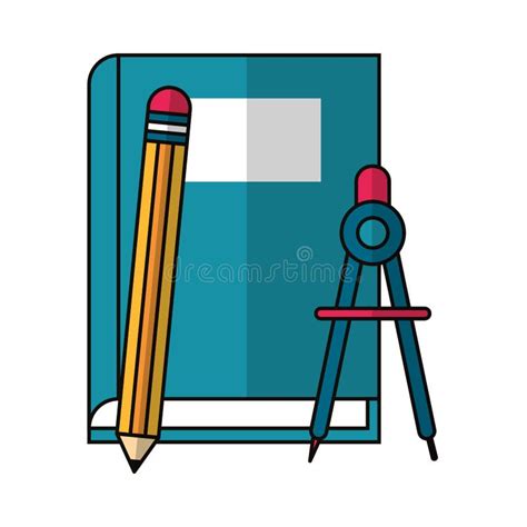 Book With Pen And Compass Stock Vector Illustration Of Library 146285668