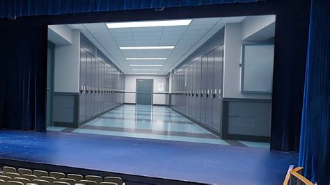 School Theater Backdrop Stage Scenery Background High School Backdrop