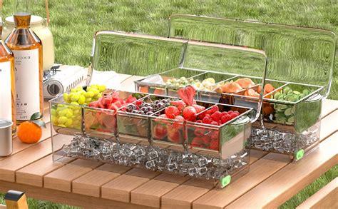 Dimber Chilled Condiment Server With Lid Condiment Tray