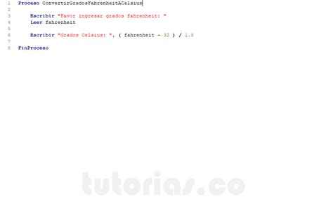 Operadores Pseint Convertir Grados Fahrenheit A Celsius