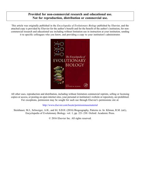 Pdf Biogeography Patterns In