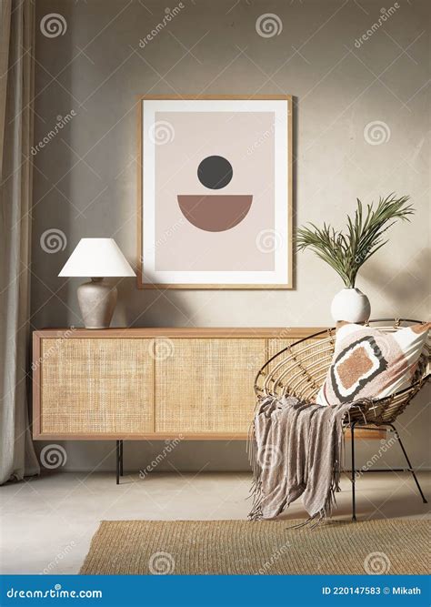 Boho Interior Generative Ai For Illustrations Royalty Free Cartoon 302329421