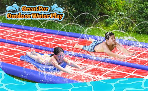 Amazon.com: 30Ft Slip Water Slide with 2 Bodyboards, Extra Long Slip and Slide Heavy Duty Double ...