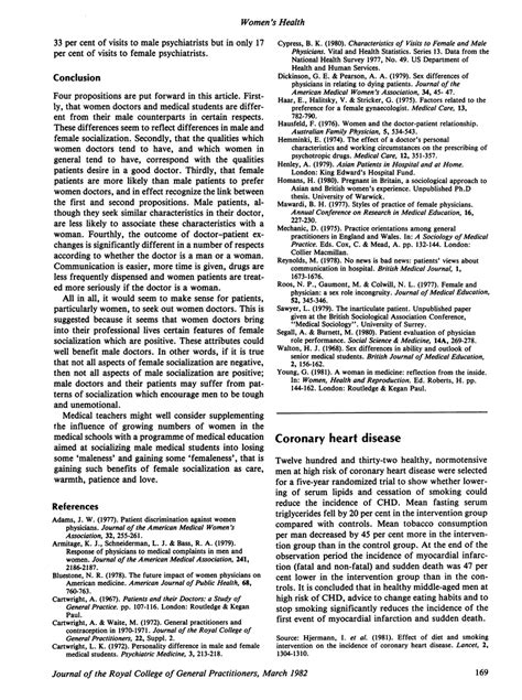 The Effect Of The Doctors Sex On The Doctor Patient Relationship Pmc
