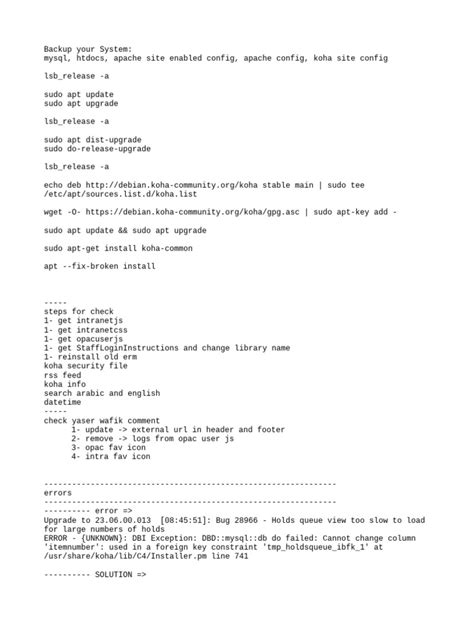 Upgrade Koha And Ubuntu Pdf