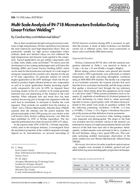 Pdf Multi Scale Analysis Of In 718 Microstructure Evolution During