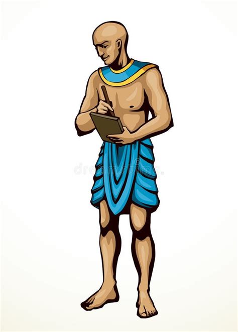 Vector Drawing Egyptian Male Servant Stock Illustration Illustration