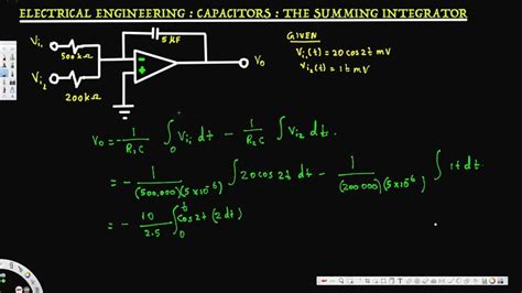Electrical Engineering Capacitors The Summing Integrator Circuit Electrical Engineering