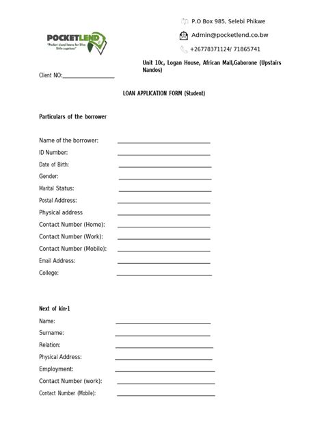New Student Loan Form Pdf