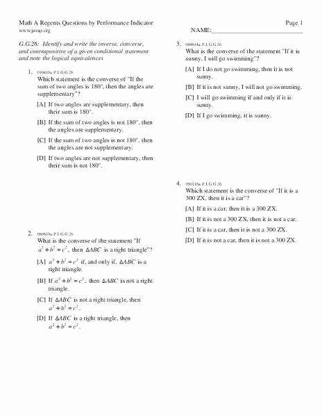 Conditional Statement Worksheet Geometry Amemyid
