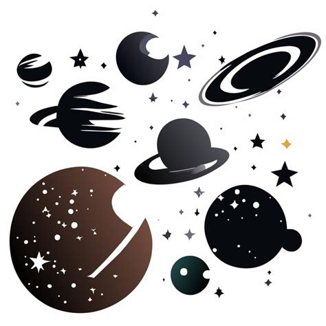 Flat 2D Space Icons for Artistic Expression | Premium AI-generated vector