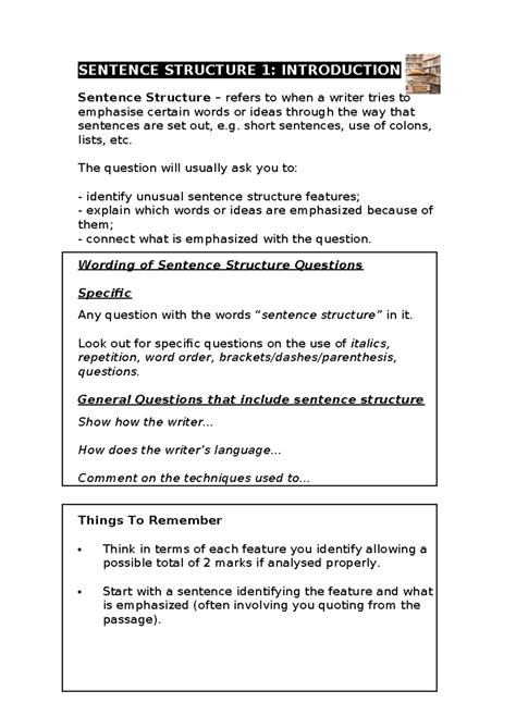 3 Sentence Structure Sentence Structure 1 Introduction Sentence
