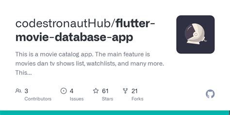 github codestronauthub flutter movie database app this is a movie