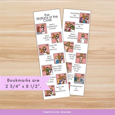 Printable Stations Of The Cross Bookmark Etsy