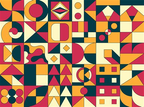Geometric Artwork Design With Simple Shapes And Figures Perfect For Web