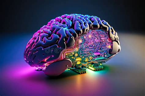 Ai Chipset With Human Brain On Computer Circuit Board Artificial
