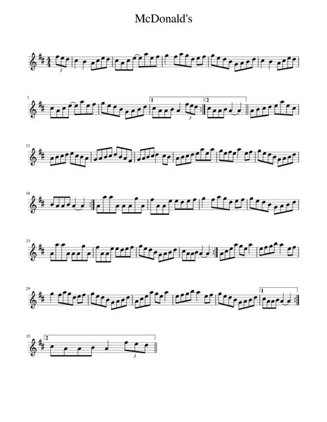 Mcdonalds Sheet Music For Piano Solo