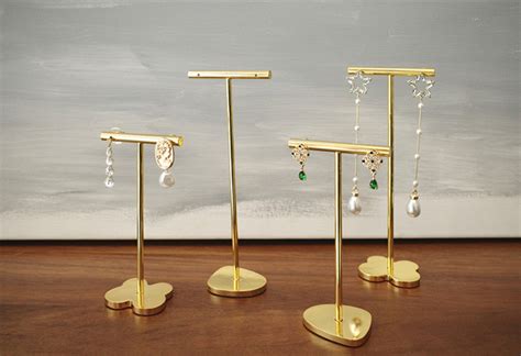 Gold Metal Earring Holder Earring Stand Jewelry Organizer Etsy