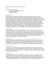 WGU Orientation Task Assignment Docx WGU Orientation Task Assignment Student Information