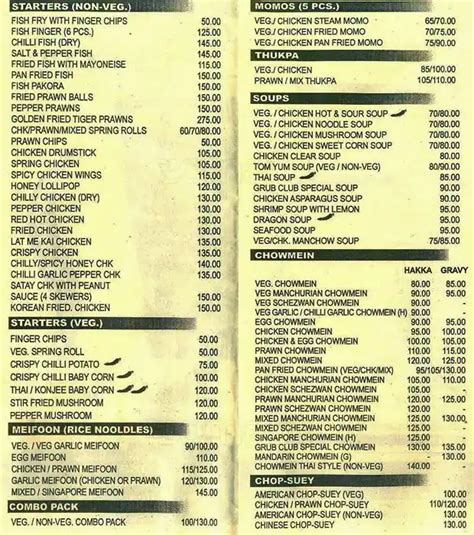 The Grub Club Menu Menu For The Grub Club Golpark Kolkata Zomato