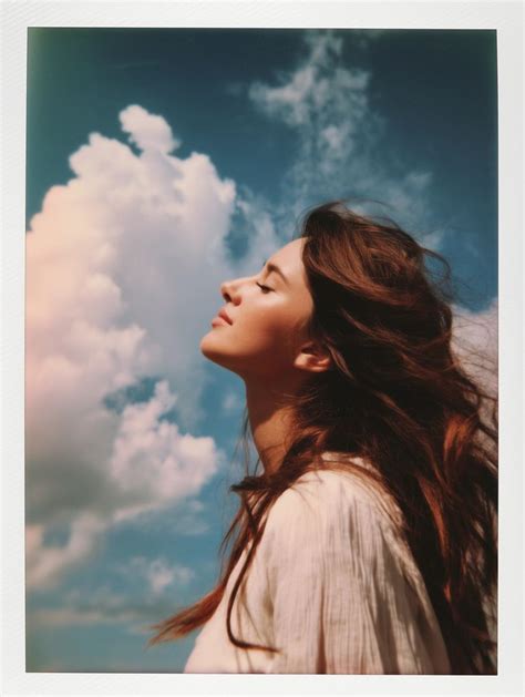 Woman Gazing At The Sky Fujifilm Instax Style Person Photography Self Portrait Photography