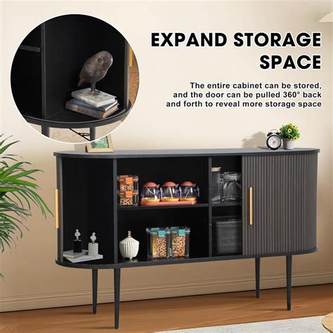 George Oliver 55 Sideboard Buffer Cabinet With Fluted Slide Doors