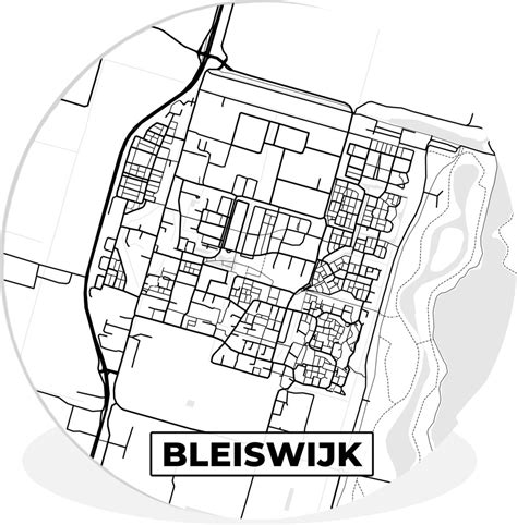 Wall Circle Wall Circle Indoor Map Map Bleiswijk City Map ⌀ 60 Cm