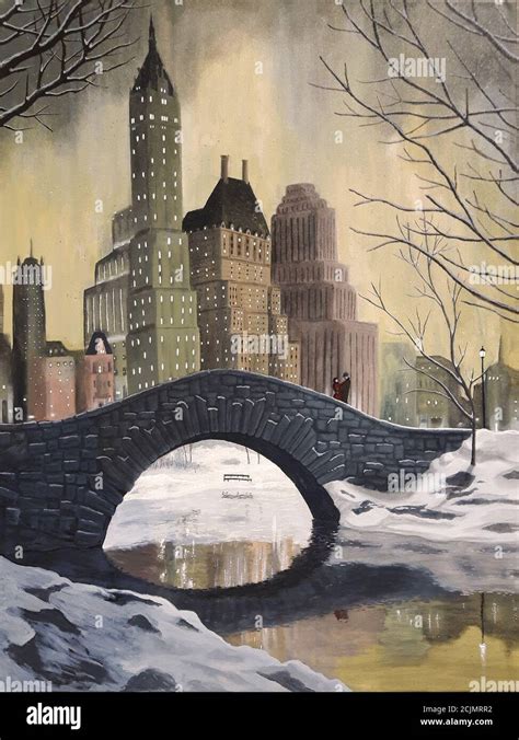 Lovers Pause On The Gapstow Bridge In Central Park New York On A