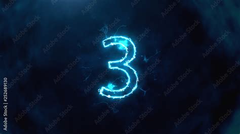 Electric And Futuristic 3d Illustration Counter Counting Down From Ten