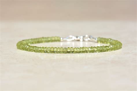 August Birthstone Bracelet Peridot Birthstone Bracelet Green