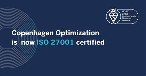 Copenhagen Optimization På Linkedin Copenhagen Optimization Becomes Iso 27001 Certified