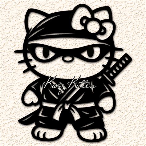 👋 Hello Kitty Samurai Ninja Wall Art Home Decor・ Stl File For 3d