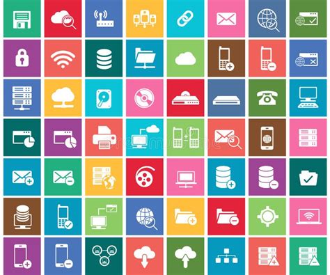 Social Network Data Analytic Mobile And Web Application Icon Set