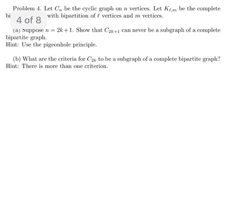 Solved Problem Let Cn Be The Cyclic Graph On N Vertices Chegg