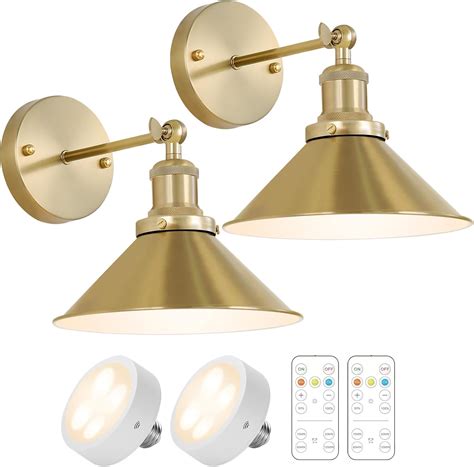 Bailoch Gold Vintage Wireless Battery Operated Wall Sconces