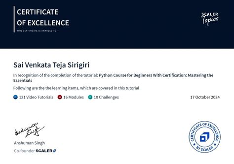 Python Certification Lifelonglearning Scaler Sai Venkata Teja