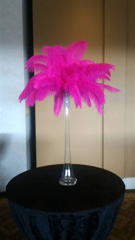 Hot Pink Ostrich Feather Centerpiece Etsy Canada