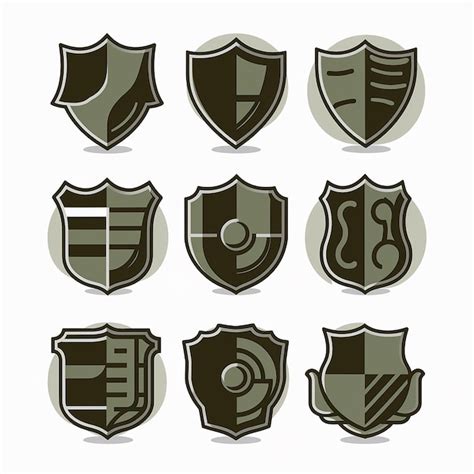 Premium Vector A Collection Of Different Shield Logos Including A