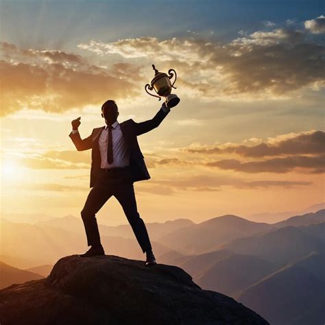 스포츠 실루 트로피 베스트맨 수상자 상 프로 도전 우승 트로피 골든 트로피 컵 챔피언 콘테스트 우승 스포츠 어워드 보상 상 수상 스포츠 도전 프리미엄 Ai 생성 이미지