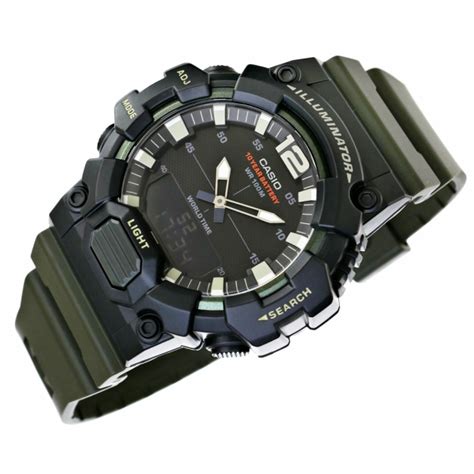 Zegarek Męski Casio Hdc 700 3avef Na Zielonym Pasku Czarna Tarcza