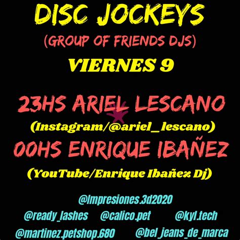 Amigos Buenas Tardes Les Dejamos El Line Up De Hoy 🎧 Ariel Lescano Estara Haciendo Sorteos En