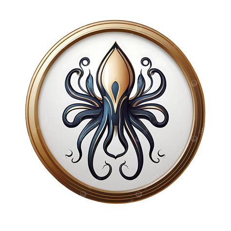 Gestileerd Kraken Emblem In Golden Circle High Resolution Foto Uniek