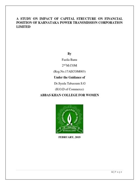 An Analysis Of The Impact Of Capital Structure On The Financial