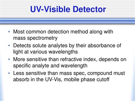 PPT HPLC Detectors UV Vis Fluorescence PowerPoint Presentation Free Download ID 252553