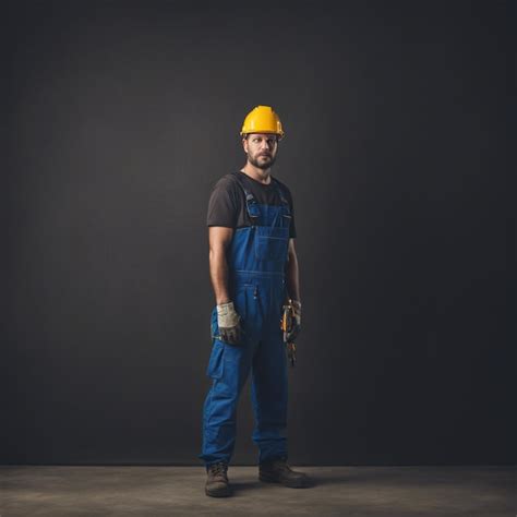 Premium Photo A Construction Worker Pose 1st April May Day Picture